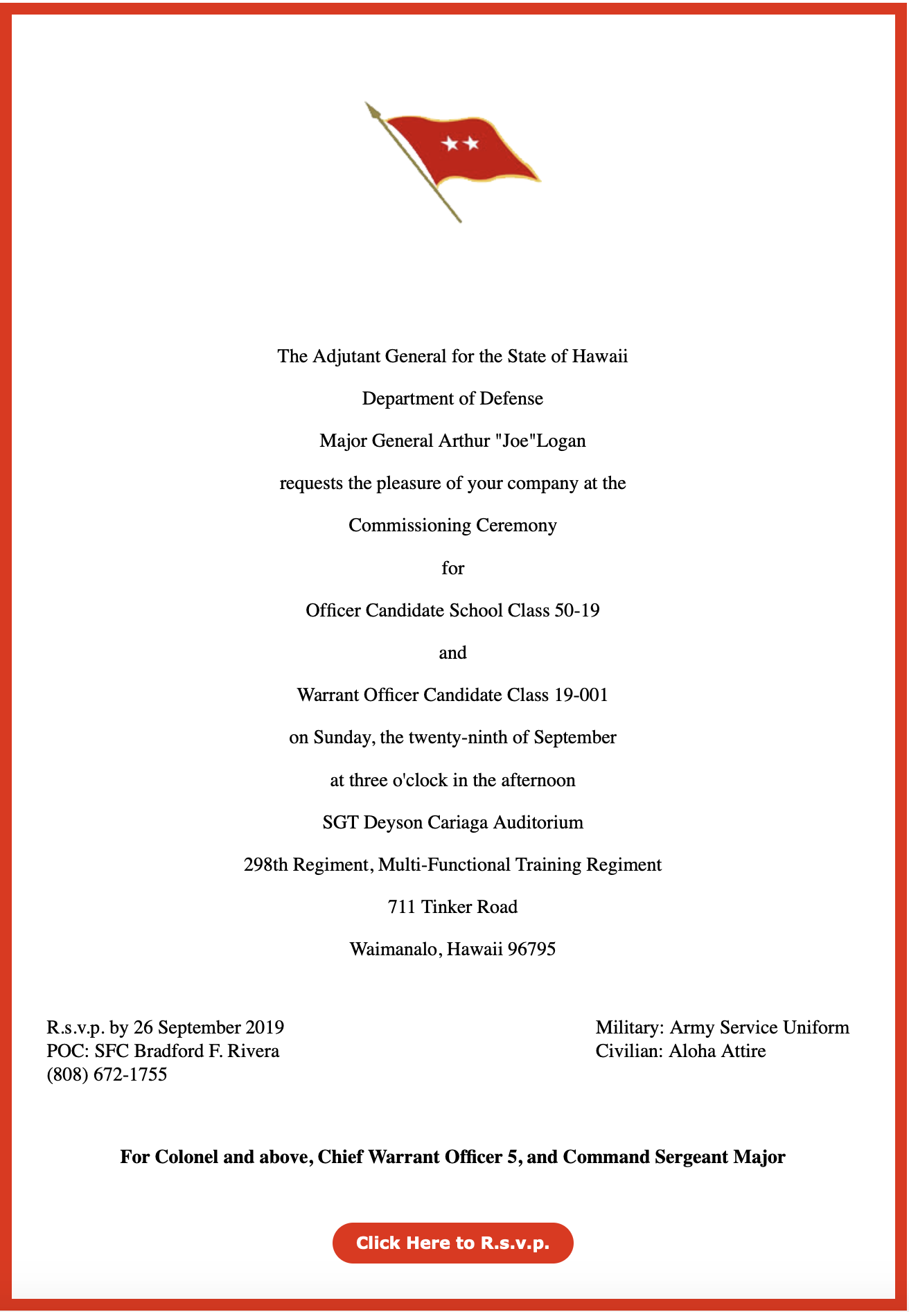 HIARNG Officer and CWO Graduation Ceremony | Retiree News