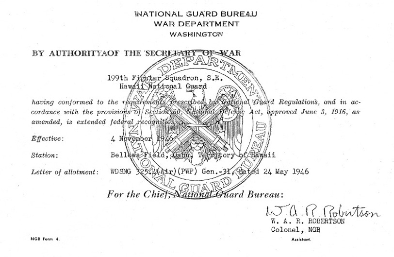 Check Six – 1946: 199th Fighter Squadron Extended Federal Recognition ...